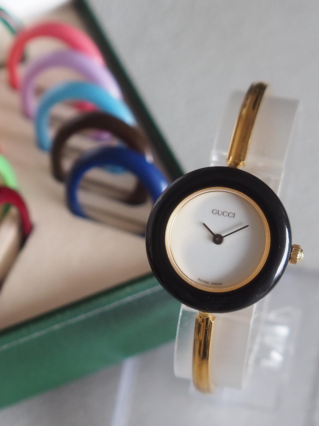 GUCCI Accessories Change Bezel 12 Colors Bangle Watch Wristwatch Gold ...