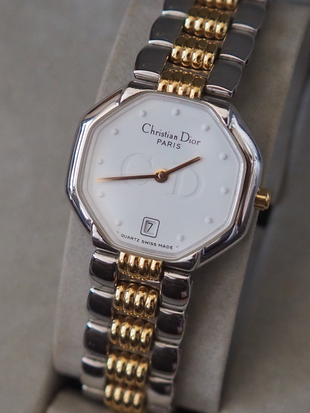 Christian Dior Octagon Watch Gold Silver Metal Quartz - Etsy