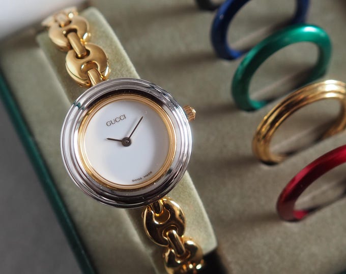GUCCI Accessories Change Bezel 6 Colors Bangle Watch Wristwatch Gold ...