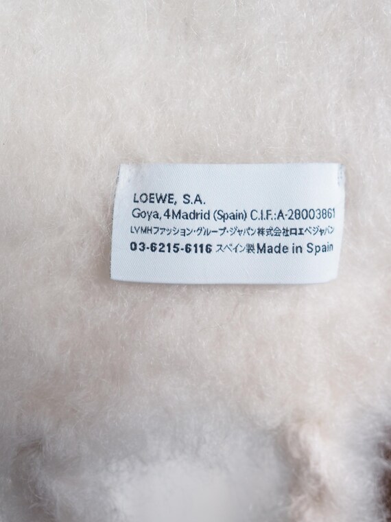 LOEWE Logo Mohair Stole Muffler Off White Vintage Aut… - Gem