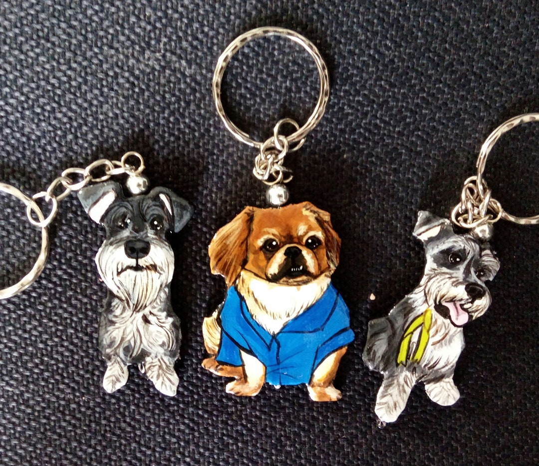 Custom Pet Full Body Portrait Keychain - Etsy