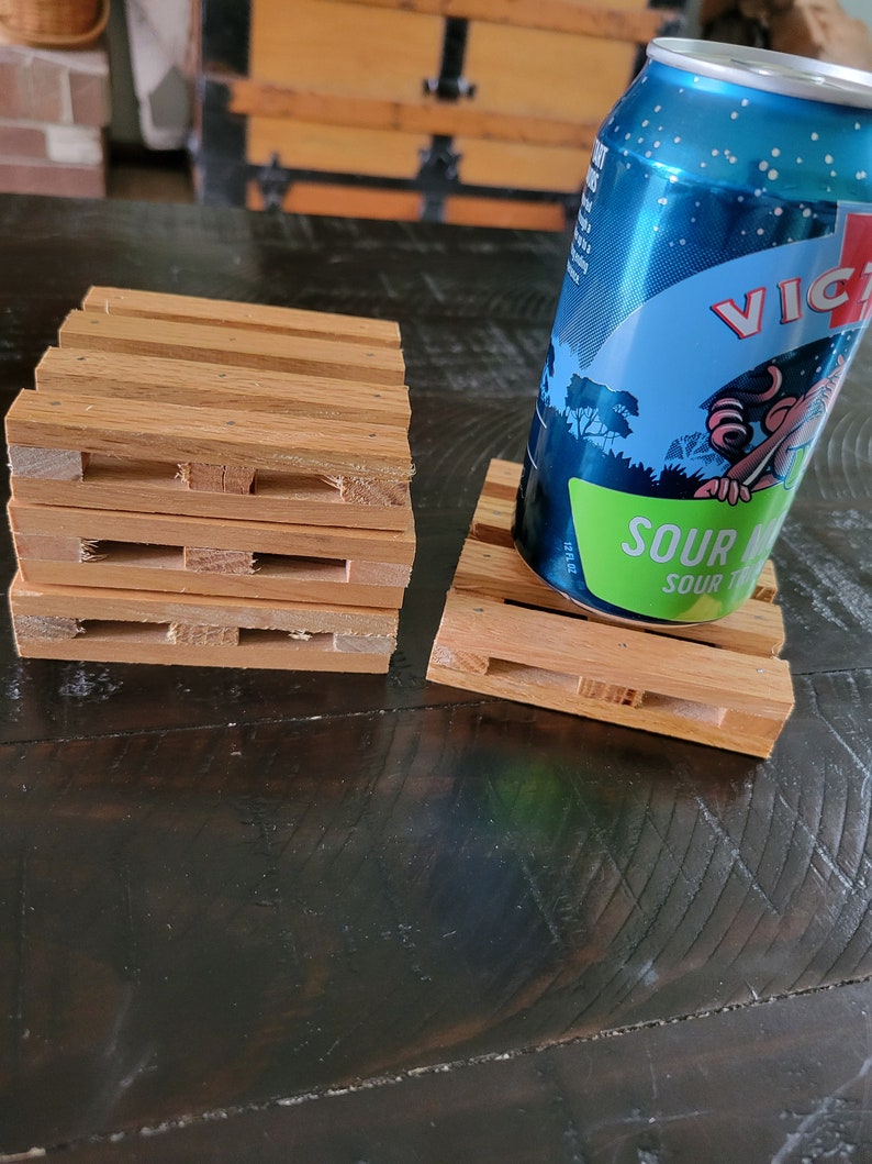 Rustic Mini Pallet Coasters: Reclaimed Wood Drink Mats (set of 4) - Etsy