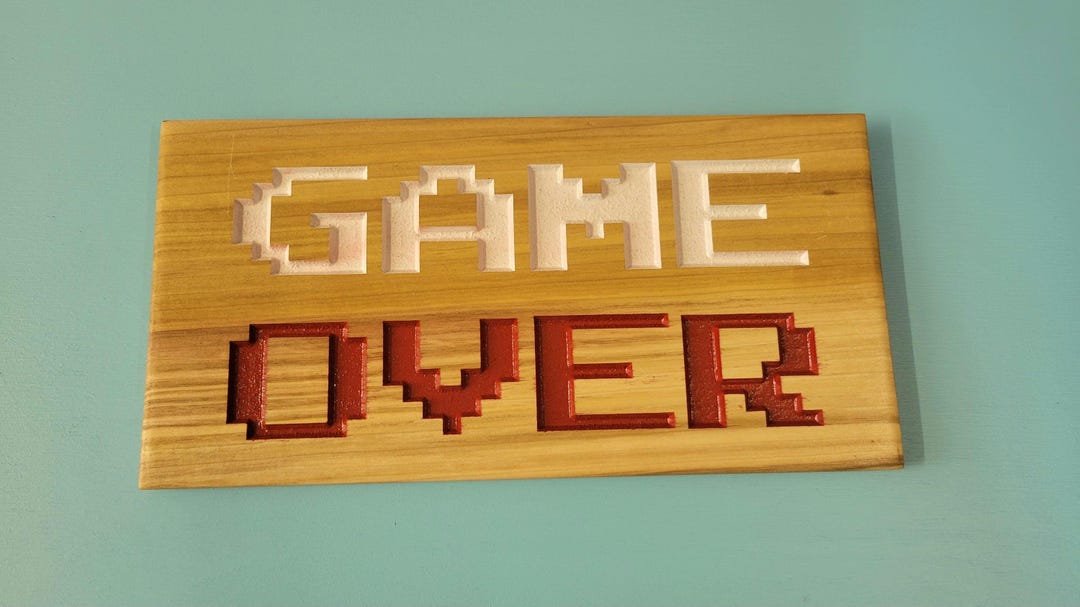 Game Over Wood Sign - Etsy