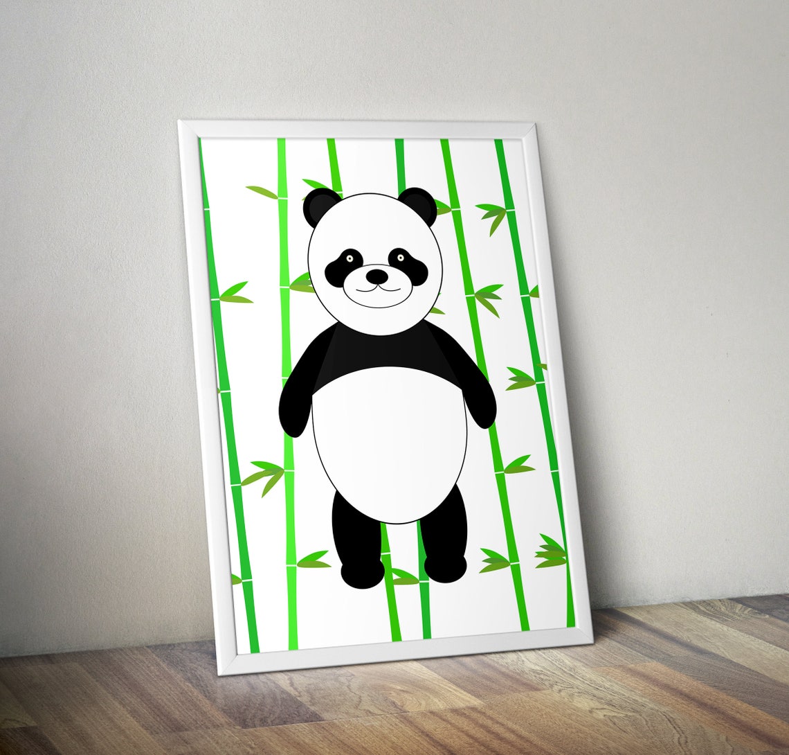 Panda Wall Decor Panda Wall Art Panda Kids Print Panda Bear | Etsy