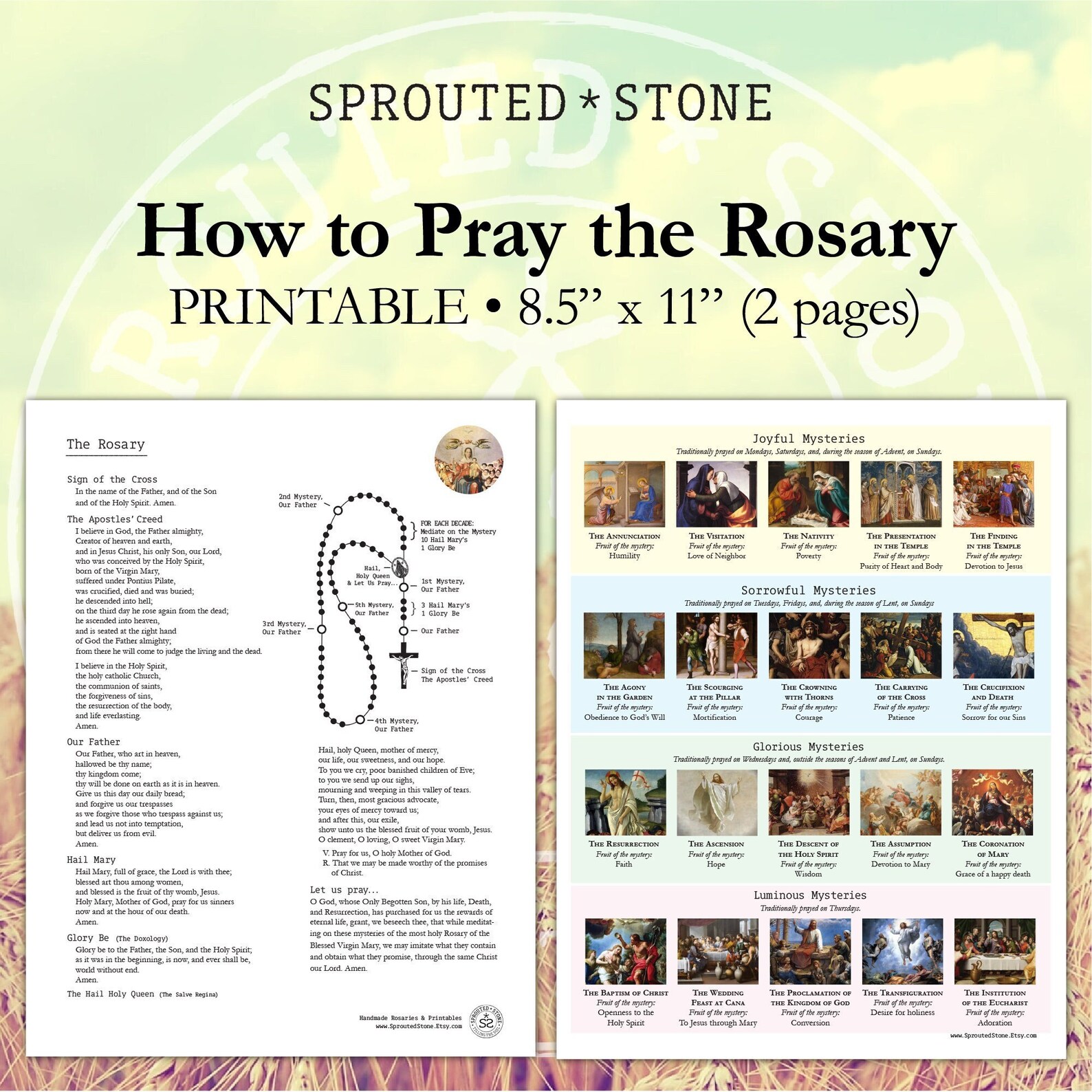 How to Pray the Rosary Printable - Etsy