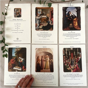 The Joyful Mysteries (mysteries of the Rosary Meditation Cards) - Etsy