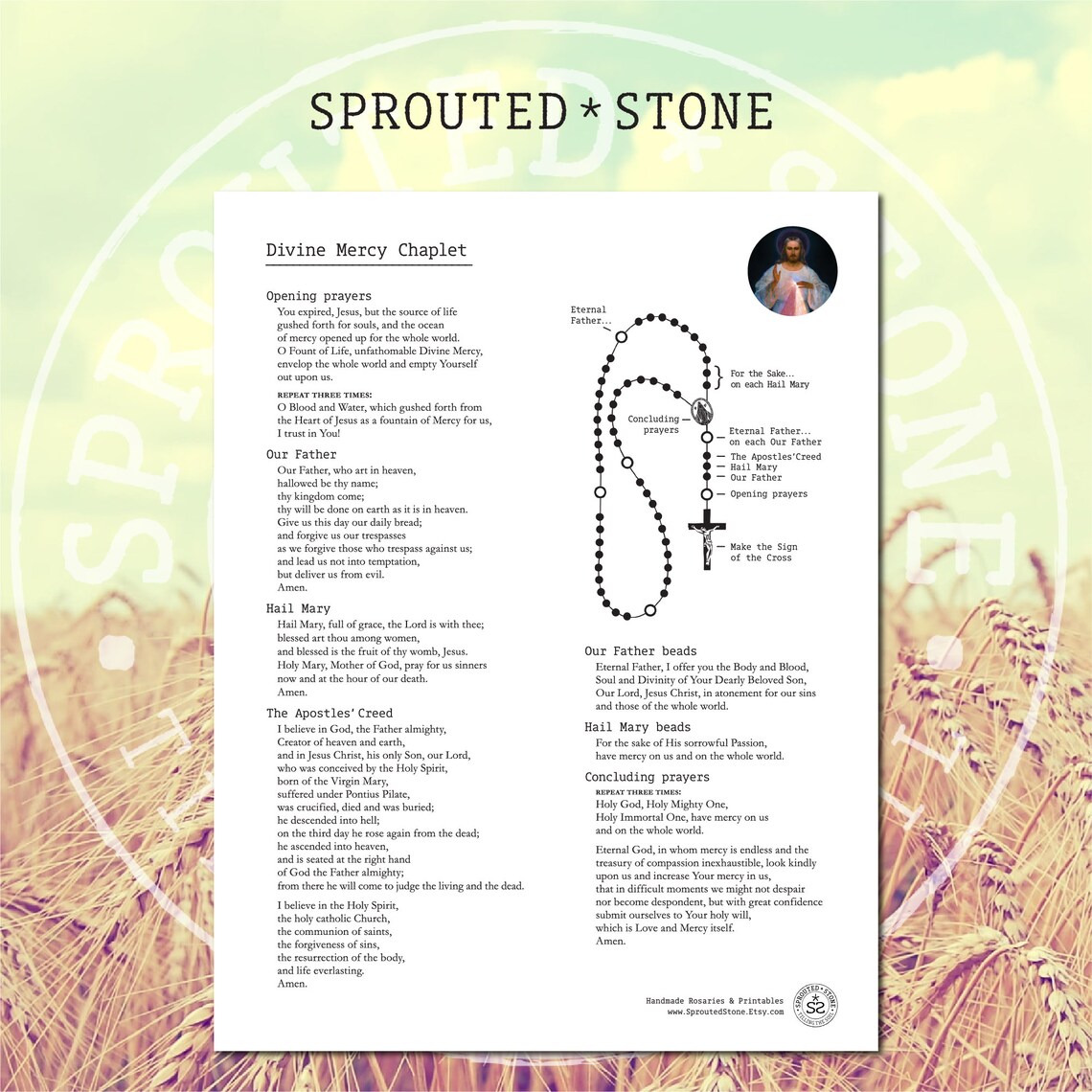 How to Pray the Divine Mercy Chaplet - Printable - Etsy