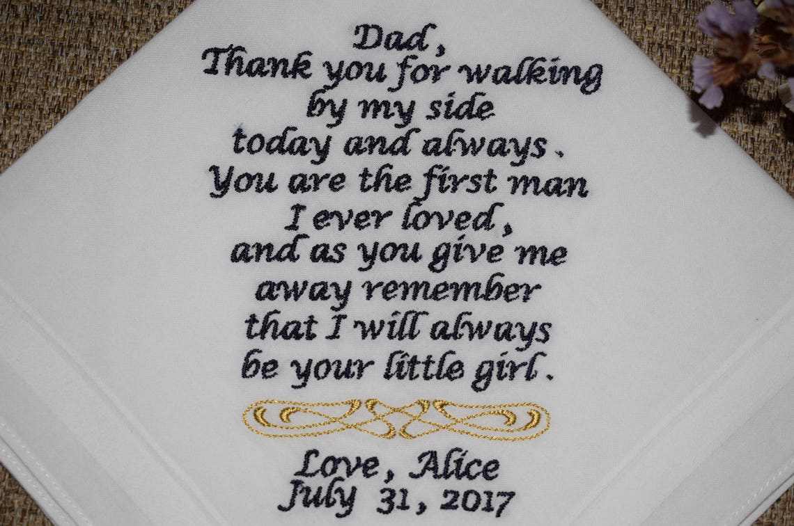 Gift for Father of the Bride From Bride Embroidered Wedding - Etsy