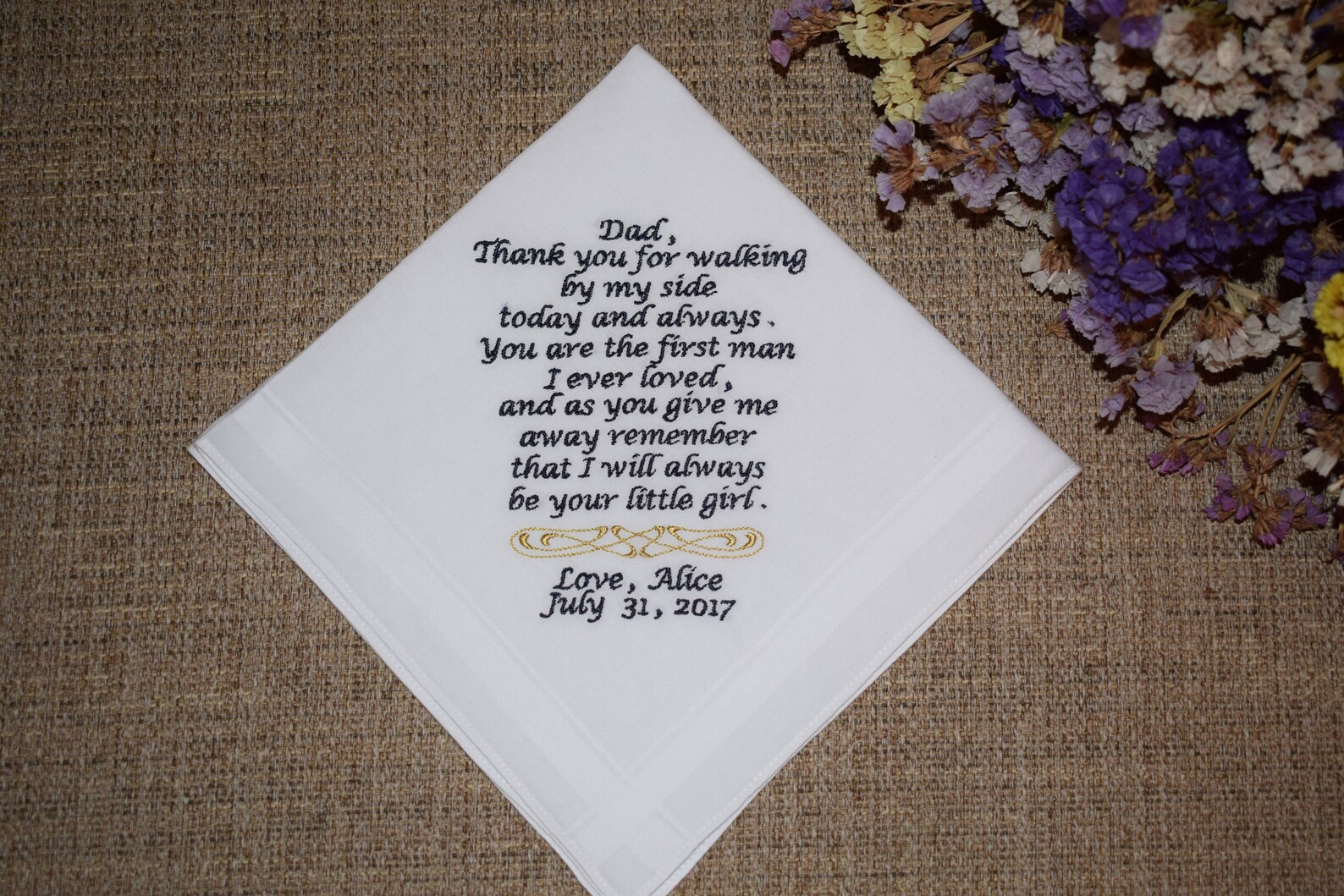 Gift for Father of the Bride From Bride Embroidered Wedding - Etsy
