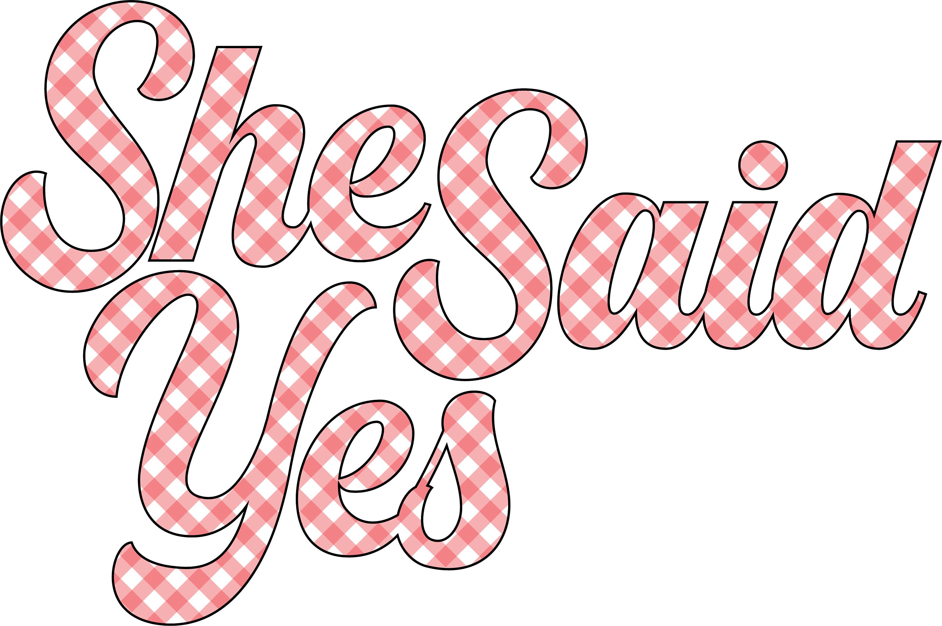 Floral and Gold She Said Yes text | Etsy