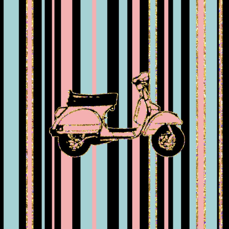 Digital Seamless Scooter Paper Design | Etsy