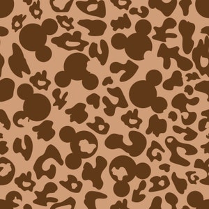 Spot Mickey Cheetah Print Seamless Digital Art or Scrapbook Paper Bonus ...
