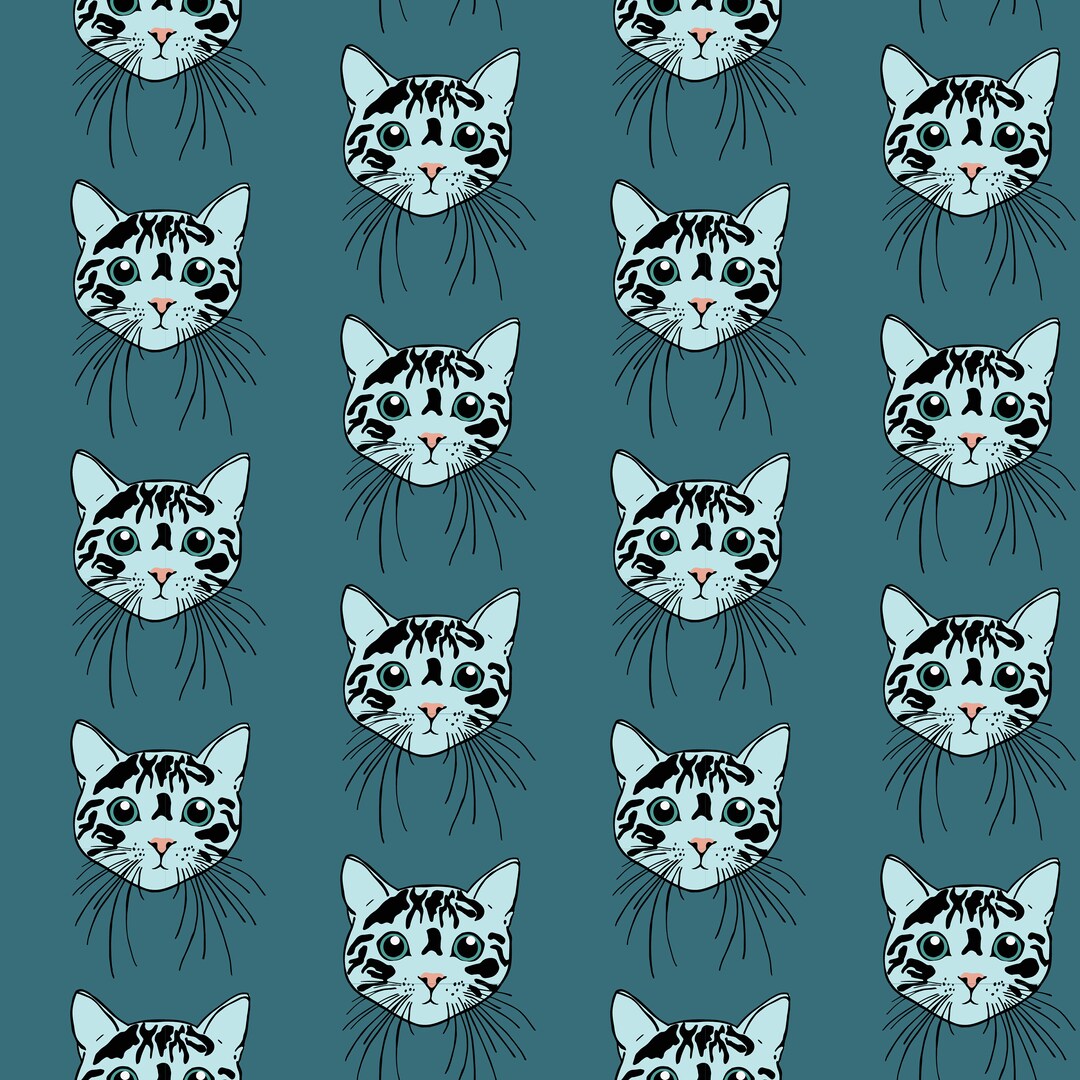 Kitty Face Seamless Design and Bonus Jpeg, Svg, Png Kitty Face Clip Art ...