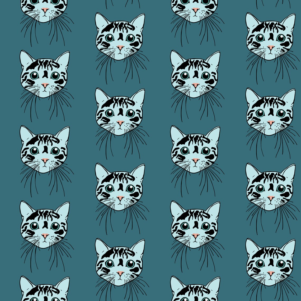 Kitty Face Seamless Design and Bonus Jpeg Svg Png Kitty Face | Etsy