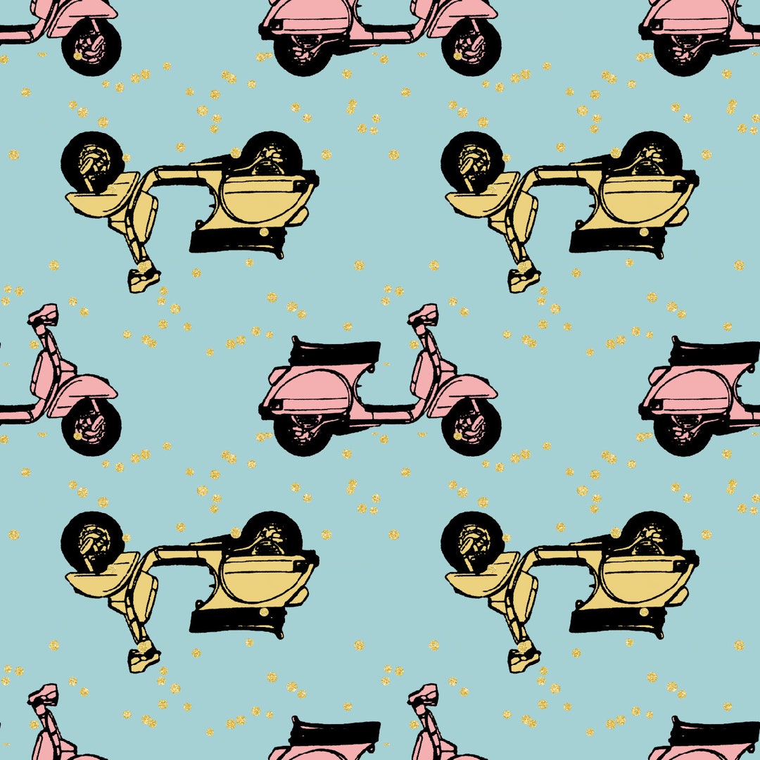 Digital Seamless Scooter Paper Design - Etsy