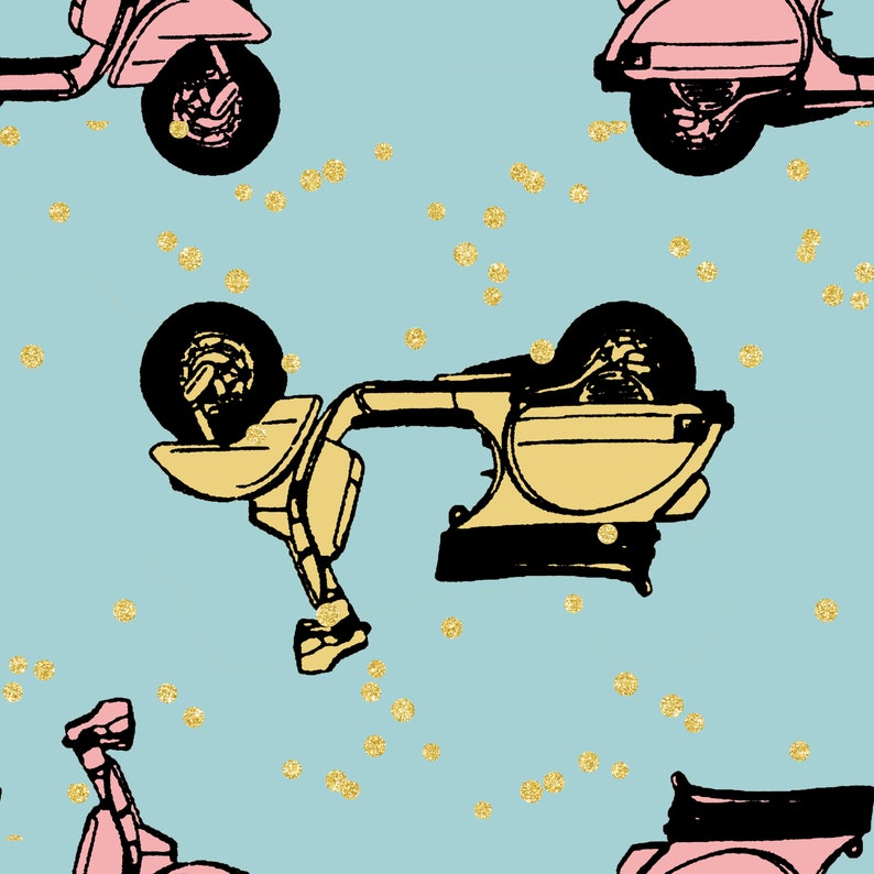 Digital Seamless Scooter Paper Design | Etsy