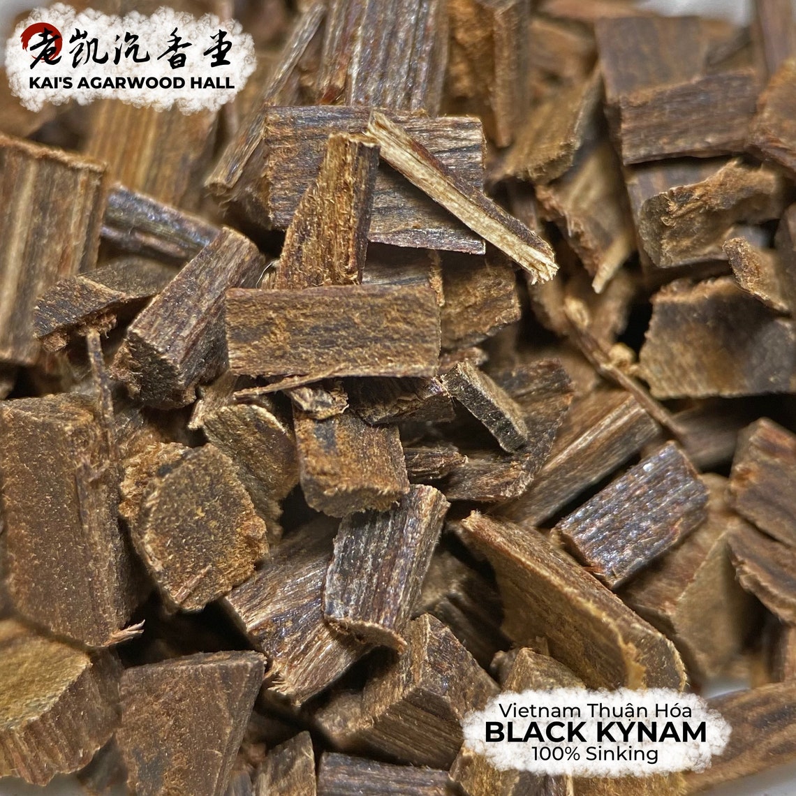 100% Sinking Black Kynam Agarwood Chunks From Vietnam Thuan | Etsy