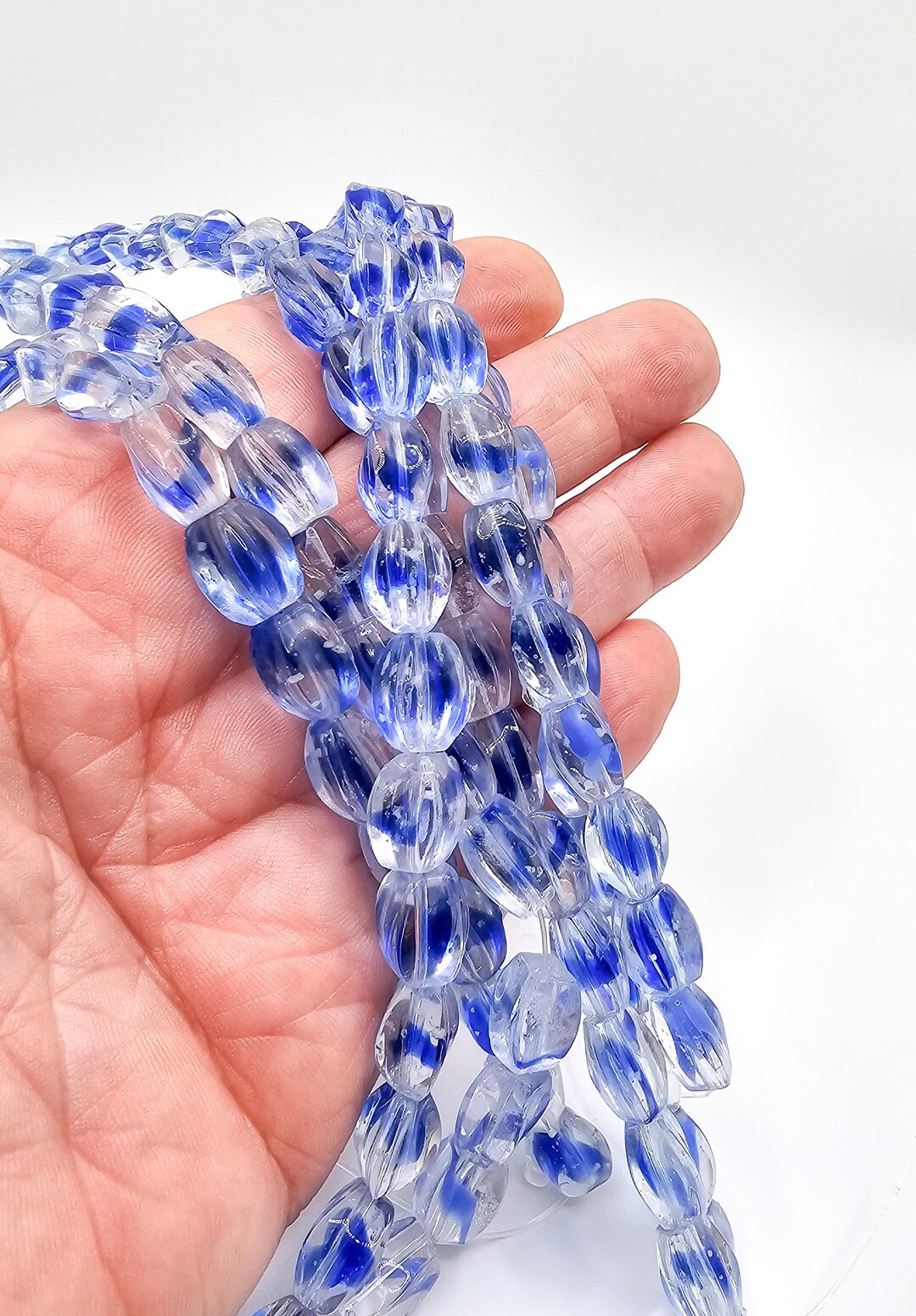 Fire Flash Czech Beads, Blue Fire Flash Beads, Vintage Rared Czech ...