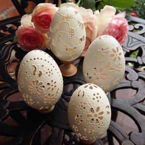 Decorated Goose Egg, Carved Unique Gift, Handcrafted Egg Shell ...