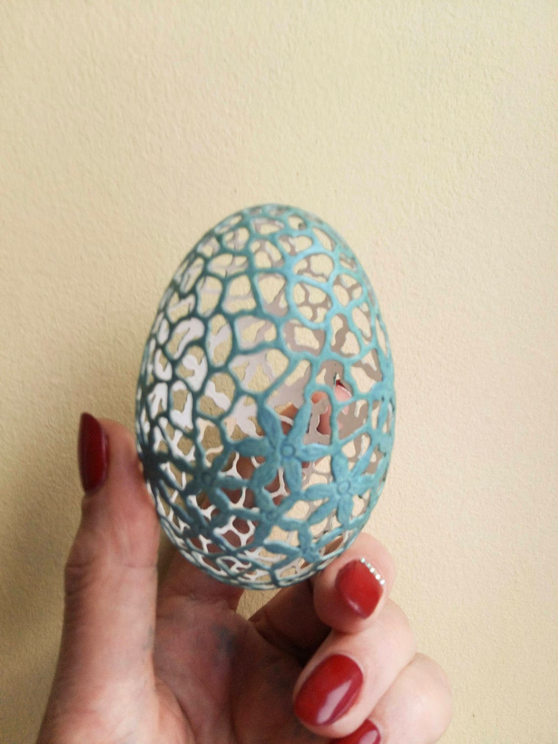 Turquoise goose egg lace eggshell patterns egg lacy | Etsy
