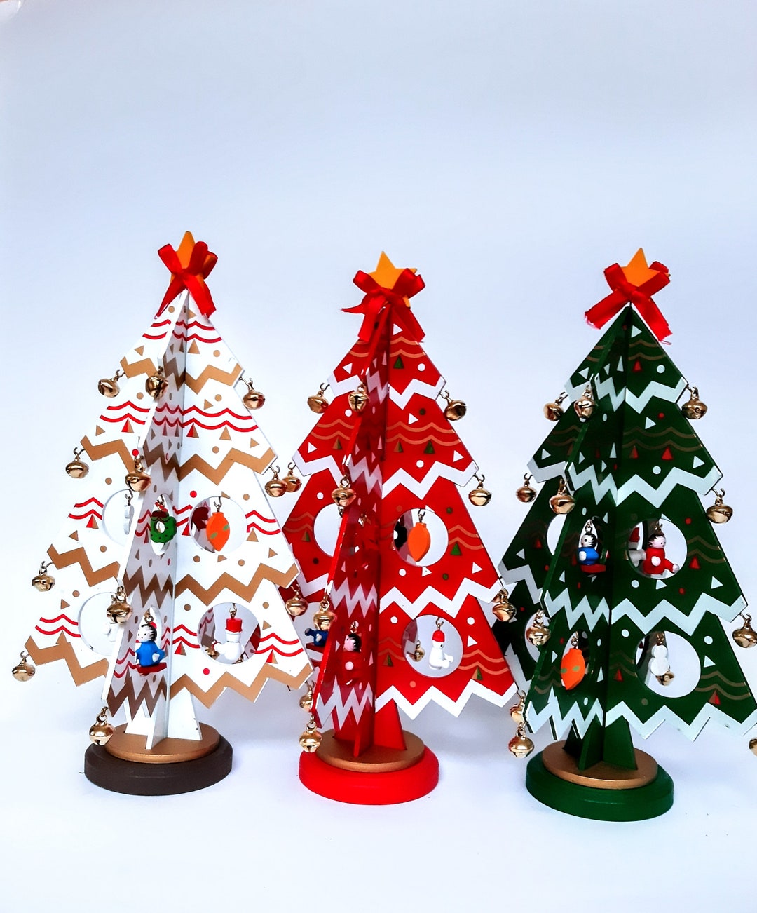 Wooden Christmas Tree on a Stand Xmas Decor Festive Home Decor ...
