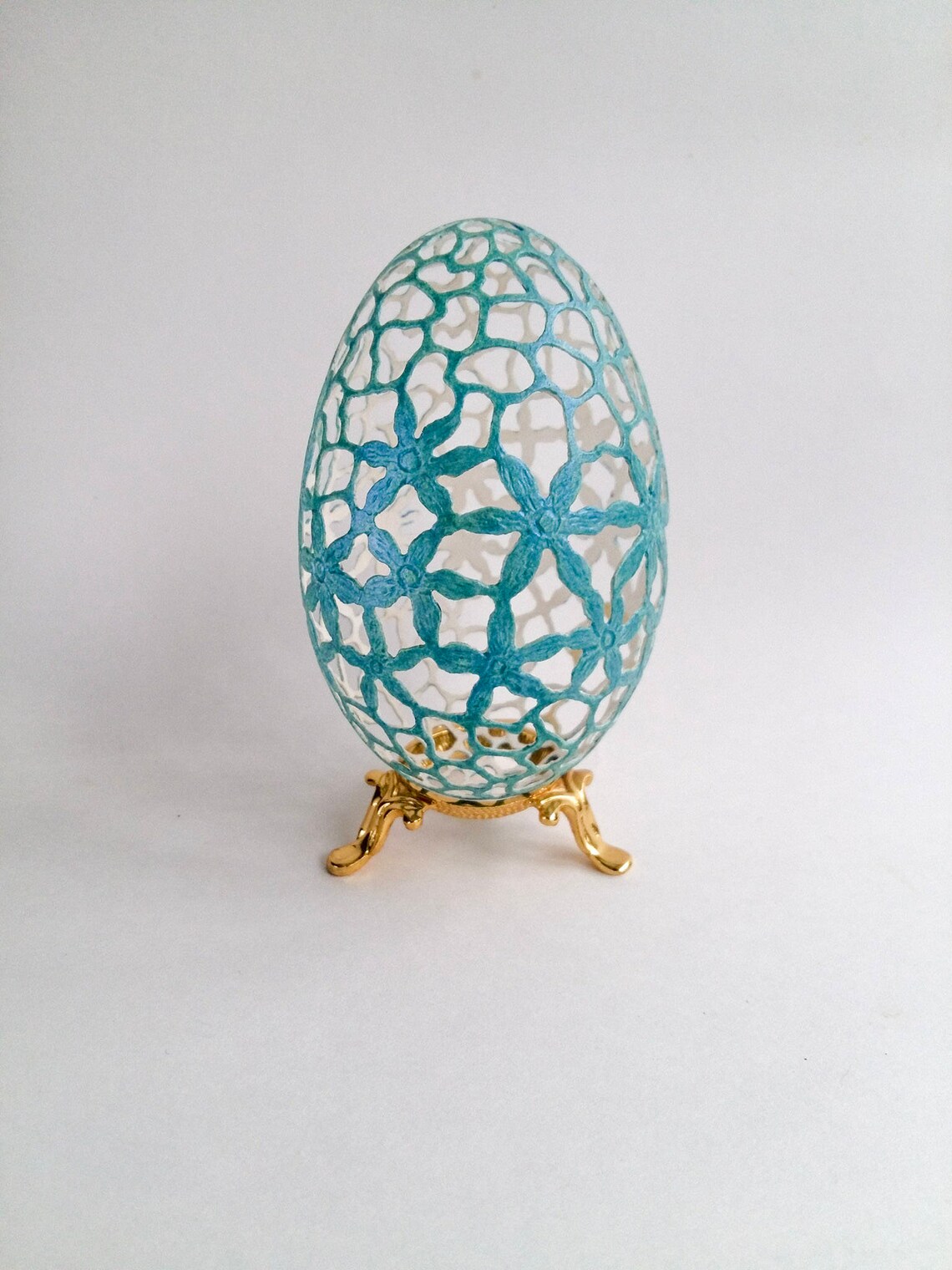 Turquoise Goose Egg Lace Eggshell Patterns Egg Lacy - Etsy