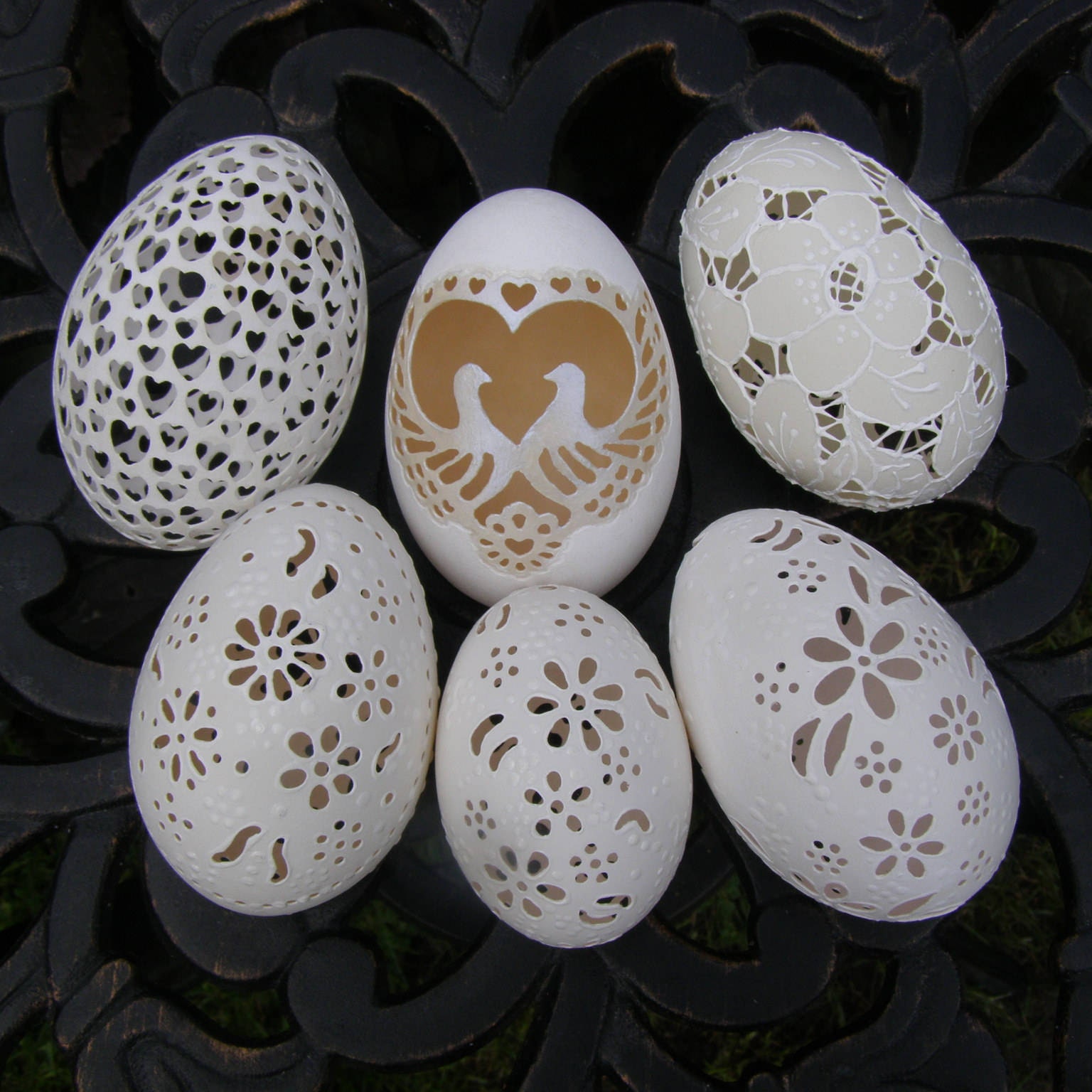 Hand Carved Lace Goose Egg Decorated Goose Egg Carved Unique | Etsy