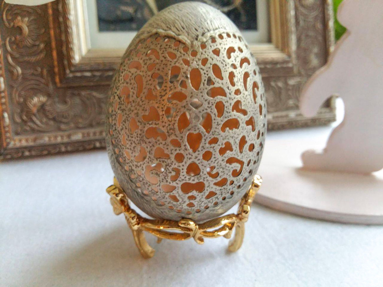 Decorated Goose Egg Carved Goose Egg the Victorian - Etsy