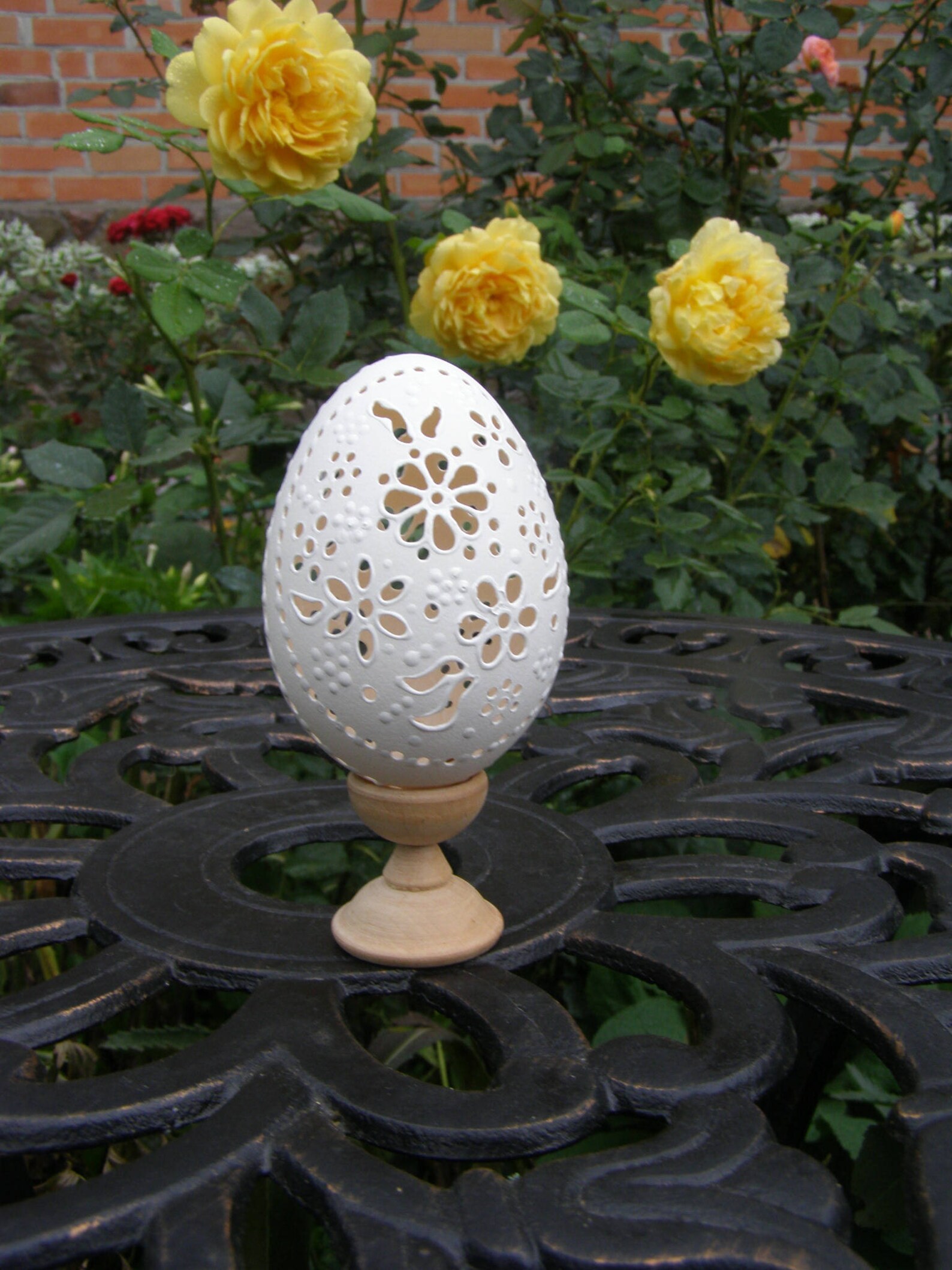 Hand Carved Lace Goose Egg Decorated Goose Egg Carved Unique | Etsy