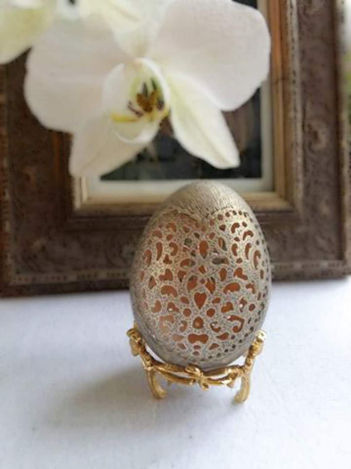 Decorated Goose Egg Carved Goose Egg the Victorian - Etsy