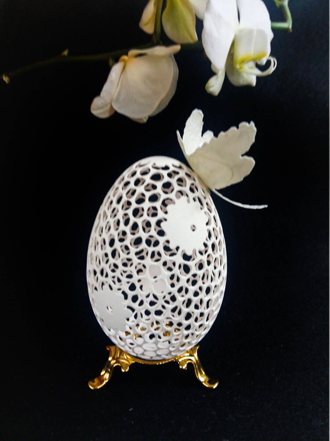 Dragonfly Sculpture, Carved Eggshell, Egg Art, Unique Ornament, Easter ...