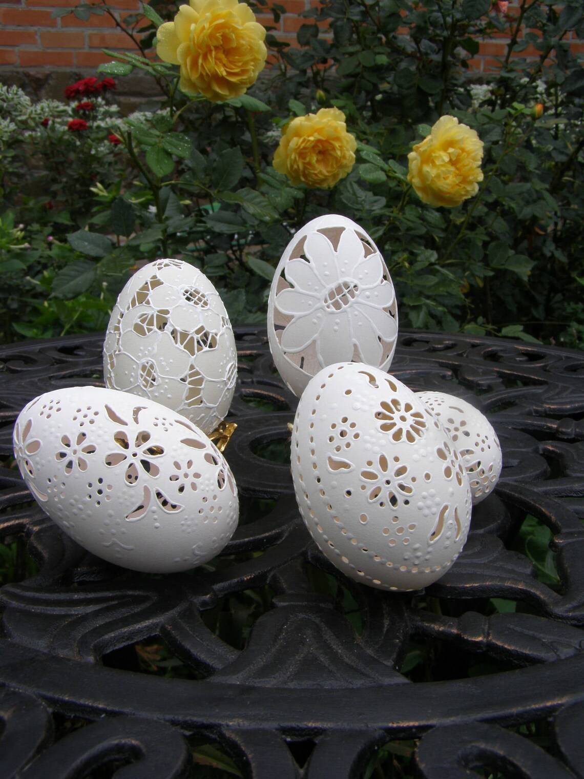 Hand Carved Lace Goose Egg Decorated Goose Egg Carved Unique | Etsy