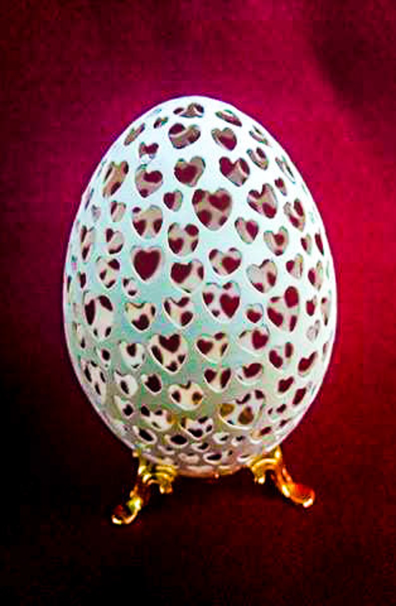 Carved Egg Decorated Goose Egg Shell Unique Gift With Heart | Etsy