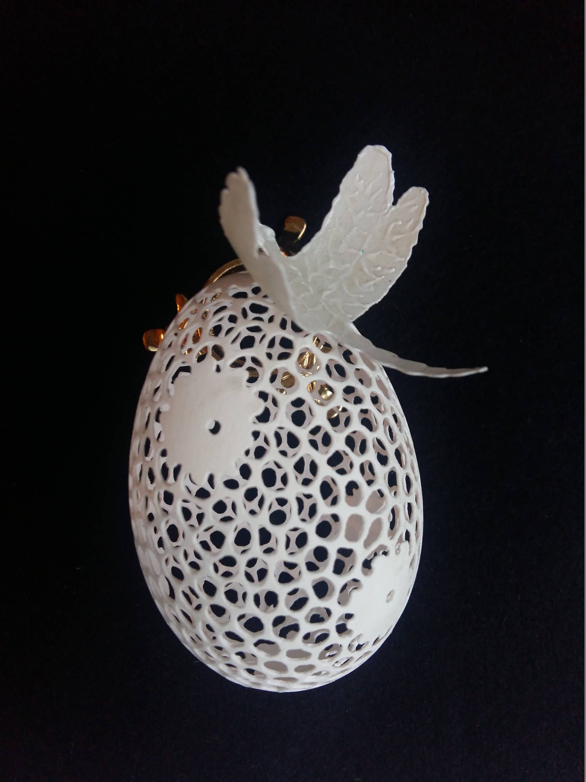 Dragonfly Sculpture Carved Eggshell Egg Art Unique - Etsy