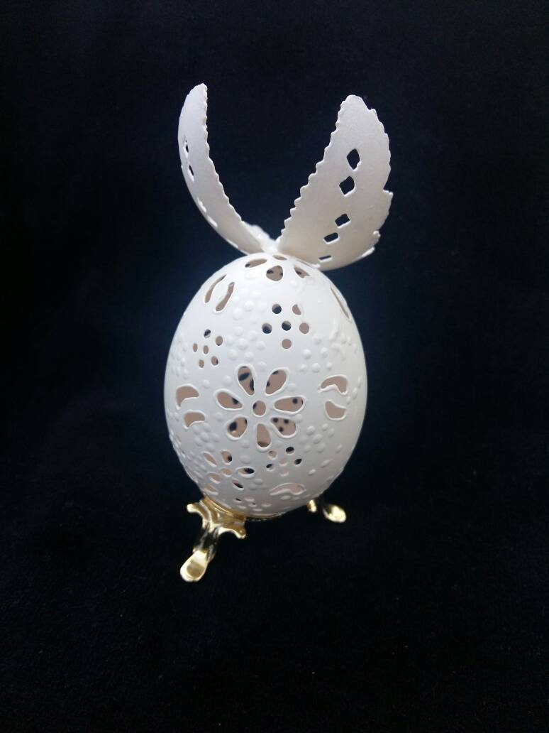 Carved Chicken Egg Ornament Eggshell Egg Art Butterfly | Etsy