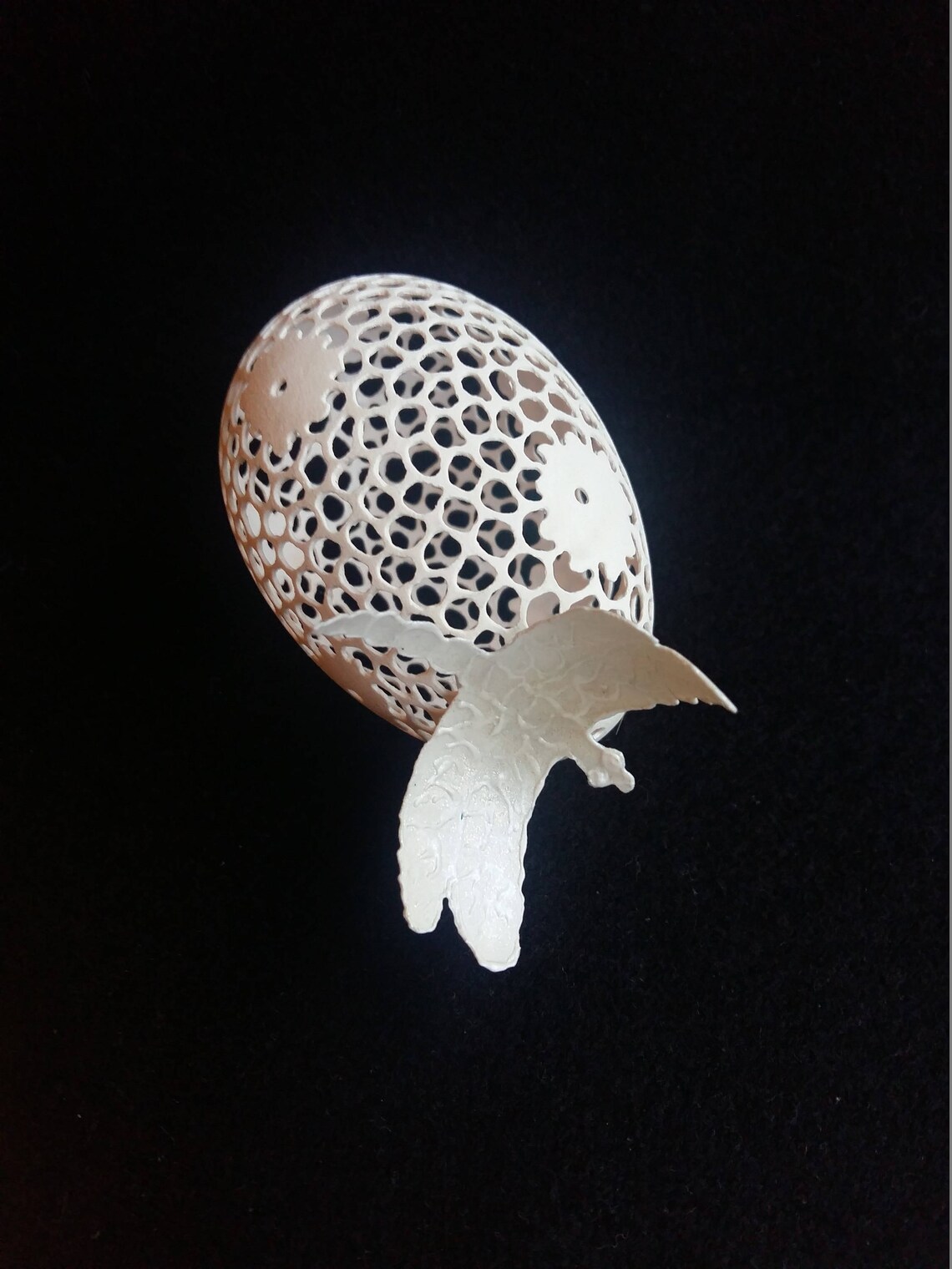 Dragonfly Sculpture Carved Eggshell Egg Art Unique - Etsy