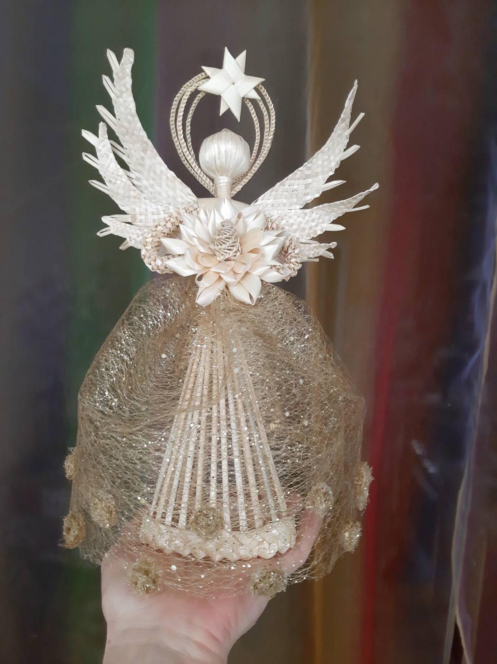 Christmas Tree TopperStraw Angel Ornament Bright Blessings | Etsy