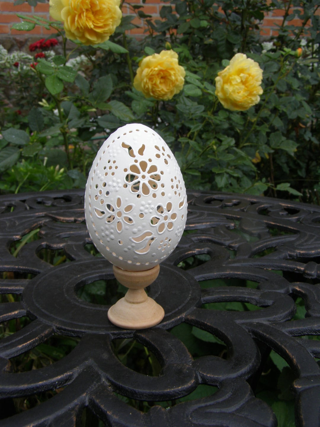 Hand Carved Lace Goose Egg Decorated Goose Egg Carved Unique Gift ...