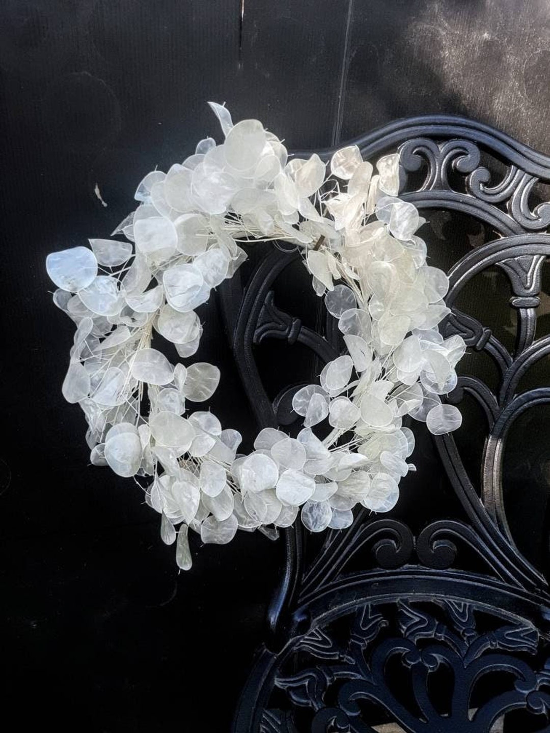 Bleached Lunaria Wreath, Dried Silver Dollar Plant, Wedding Decor (13 ...