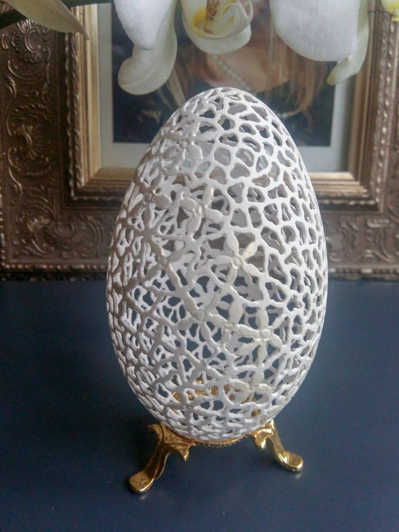 Hand Carved Goose Egg Art Unique Gift Egg Ornament - Etsy