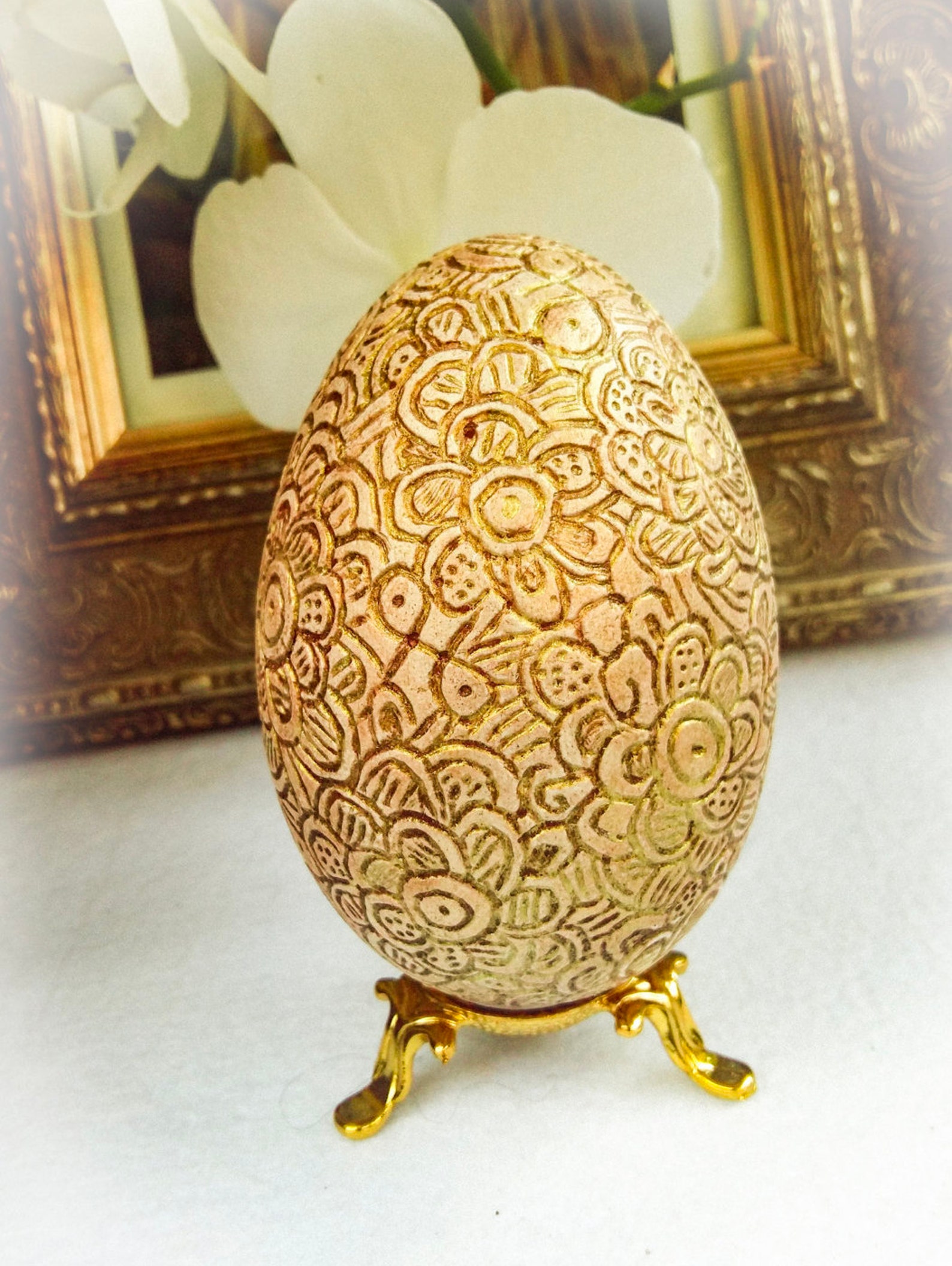 Goose Shell Egg Carved Unique Gift Scythian Gold - Etsy