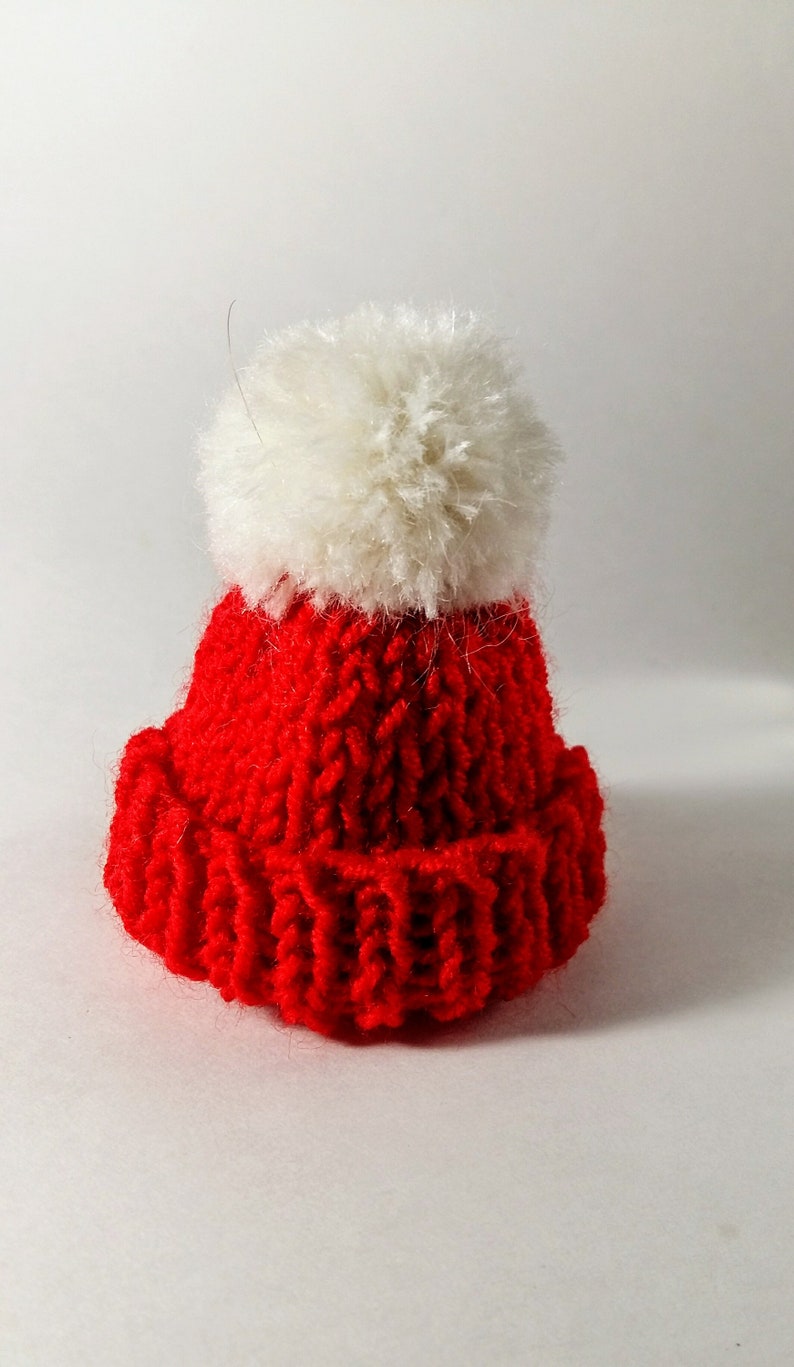 Knitted Mini Hat-santa's Hat Knit Baby Hat Gift Knit - Etsy Canada