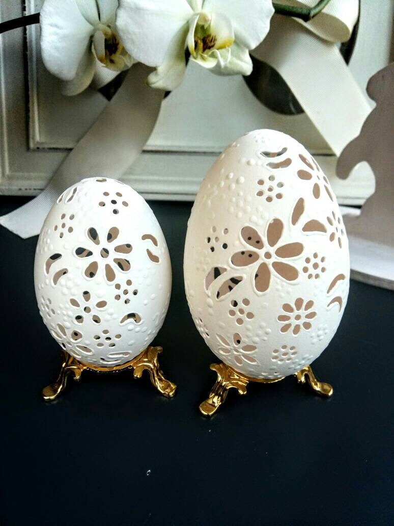 Carved Chicken Egg Ornament Eggshell Egg Art Butterfly | Etsy