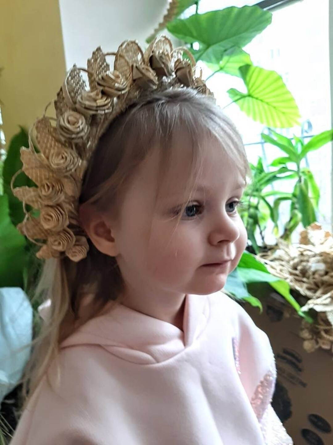 Baby Crown, Baby Girl Headband, Baby Headdress, Straw Wreath Flower ...