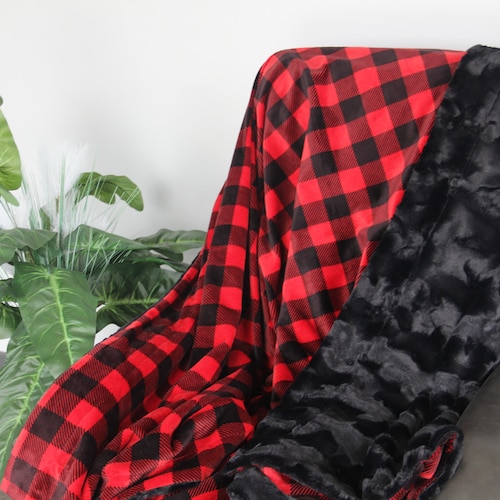 Buffalo Plaid Swaddle Blanket Black and White Check Blanket | Etsy