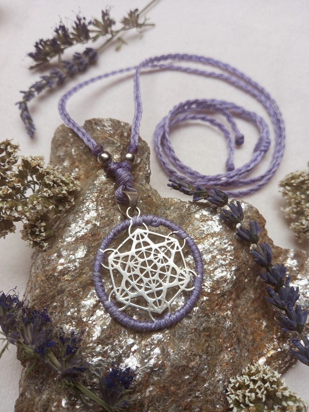 TALISMAN DE METATRON Pendentif En Makramé Géométrie Sacrée - Etsy