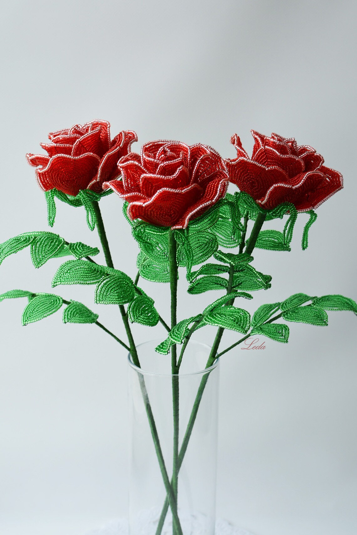 Beaded Rose French Beaded Flowers Beaded Roses Flowers in a - Etsy