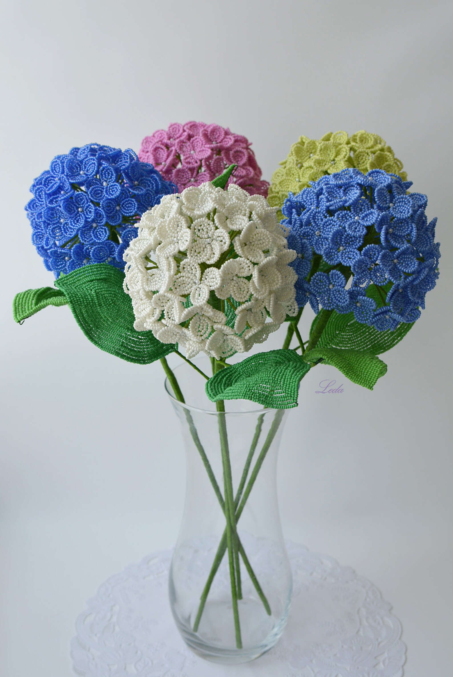 Beaded Flowers Hydrangea French Beaded Flowers Flower for - Etsy