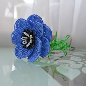 Beaded Flowers Anemone, Wild Flowers Bouquet, Field Flower, Anemones of ...