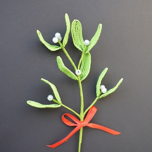 Beaded Artificial Mistletoe Branch: Christmas Decor - Etsy